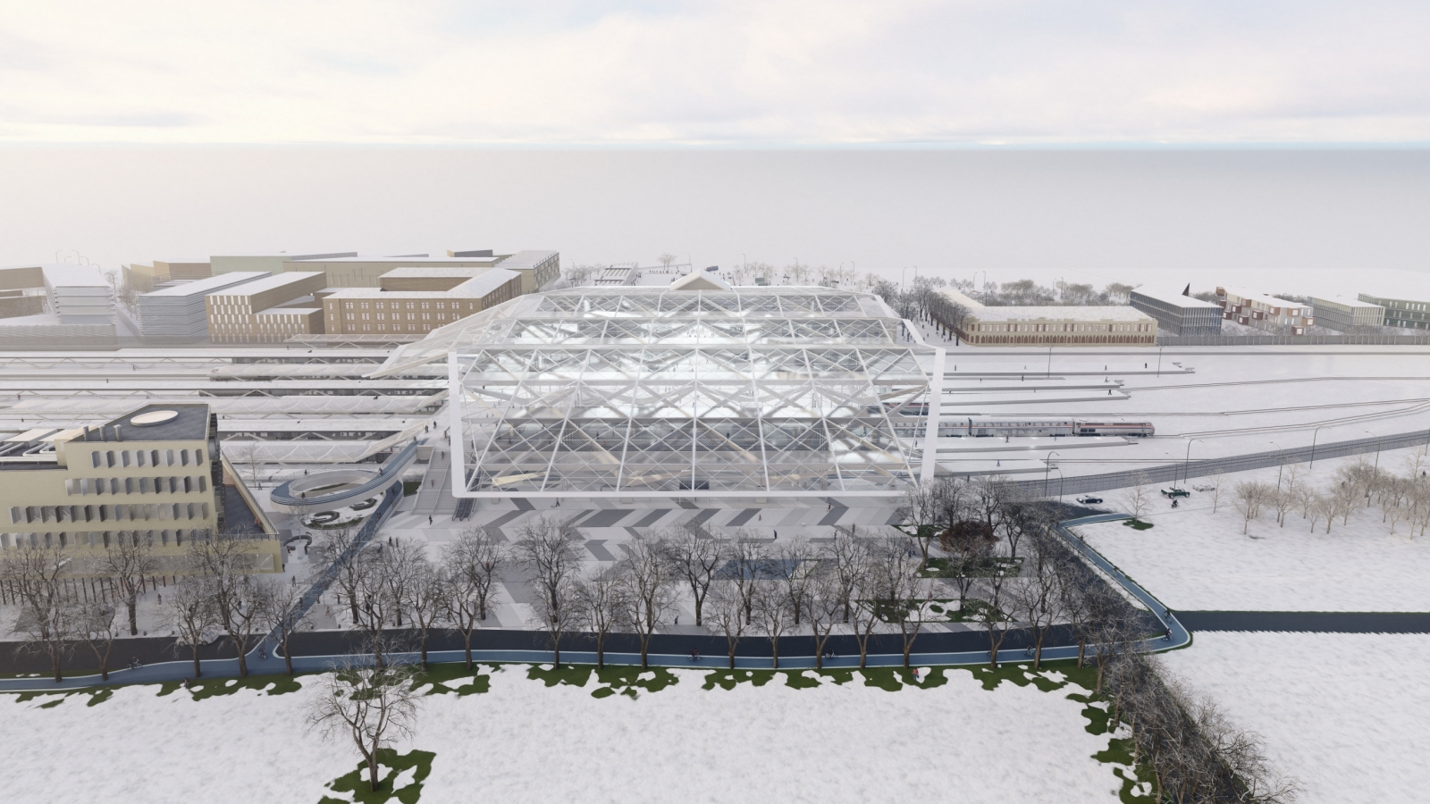 archiweb.cz - Vilnius Railway Station Complex, Central Station Square ...