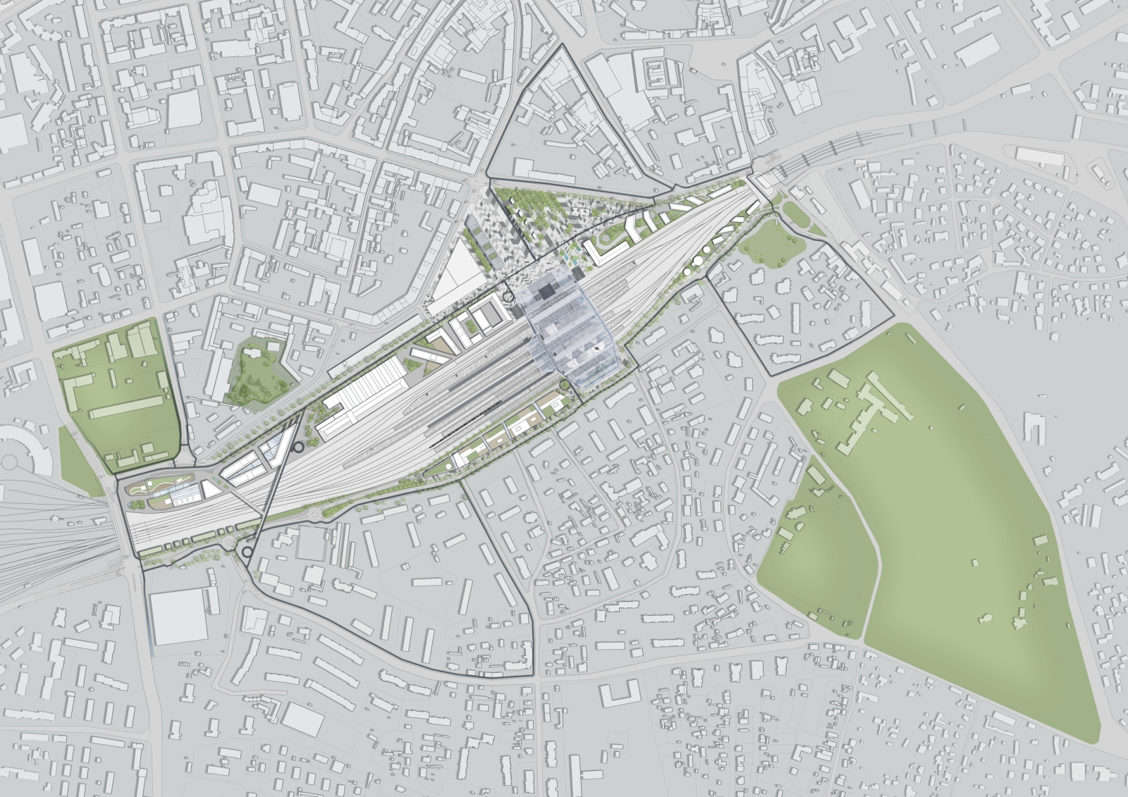 archiweb.cz - Vilnius Railway Station Complex, Central Station Square ...