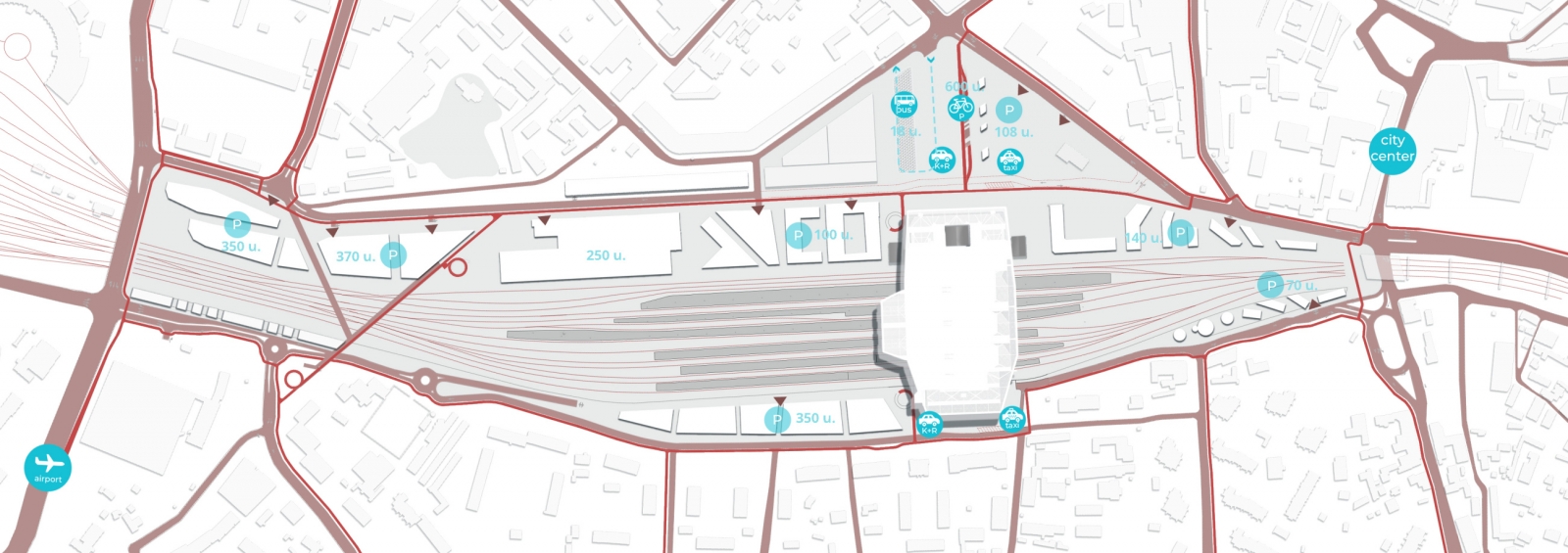 archiweb.cz - Vilnius Railway Station Complex, Central Station Square ...